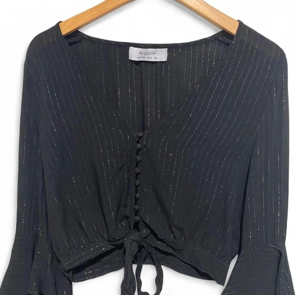 The Unbranded Brand | Tops | Auguste Luella Poet Womens Black Boho Bell ...